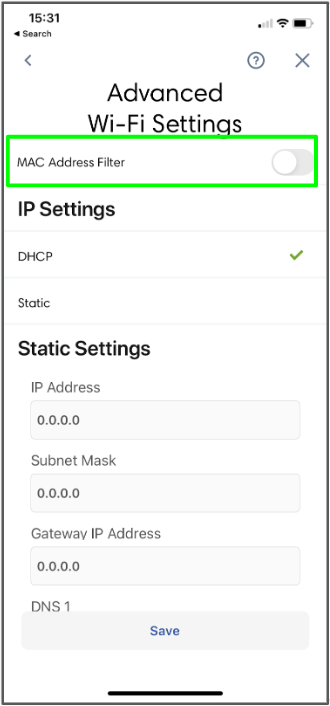 How do I add my Wi-Fi connected robot to the MAC address filtering list?